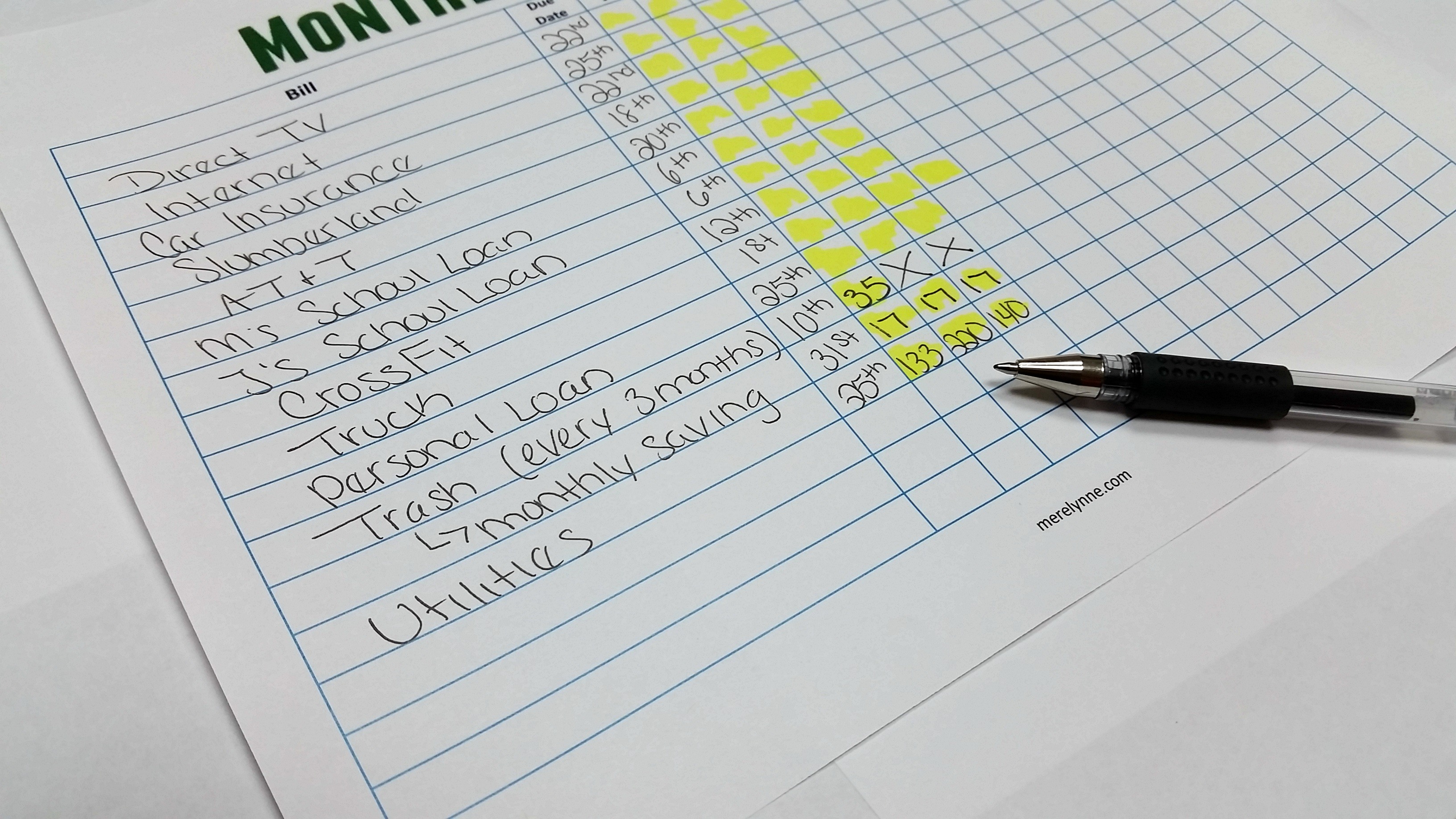 Stay On Top Of Your Monthly Bills Free Monthly Bill Tracker Download 
